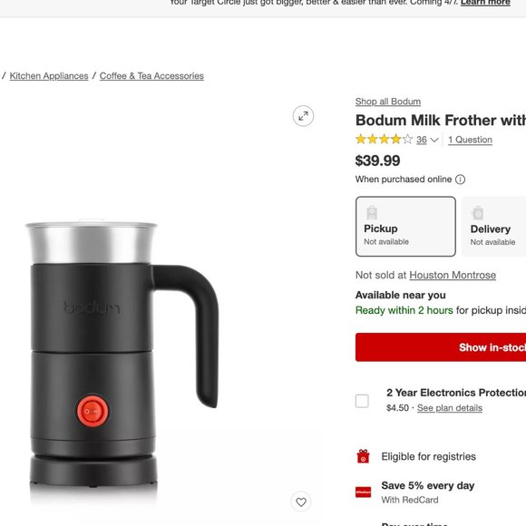 Bodum | Kitchen | Bodum Milk Frother With Handle Black | Poshmark